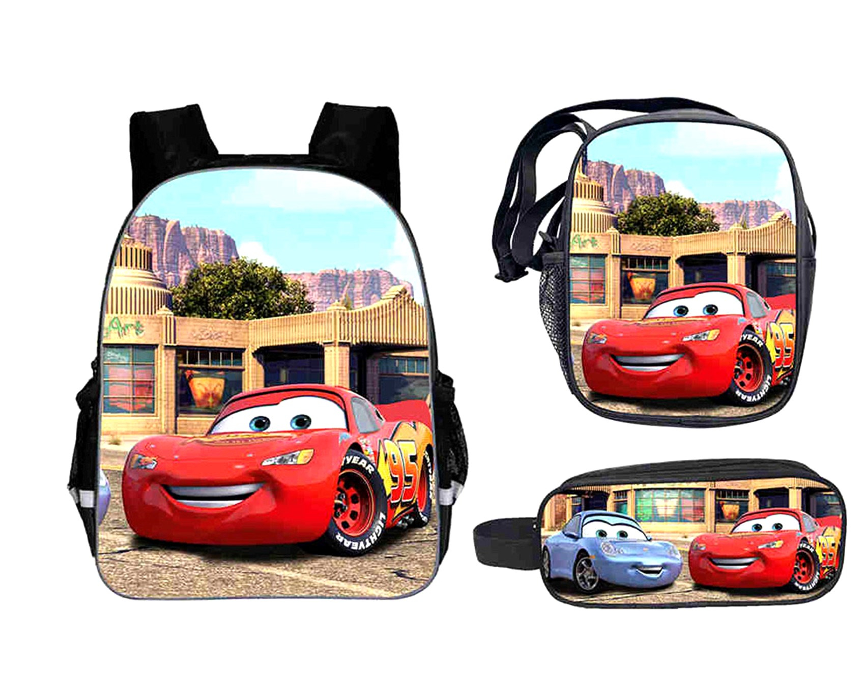 Cartoon Cars Lightweight Rucksack+Small Case+Shoulder Bag 3Pcs Set ...