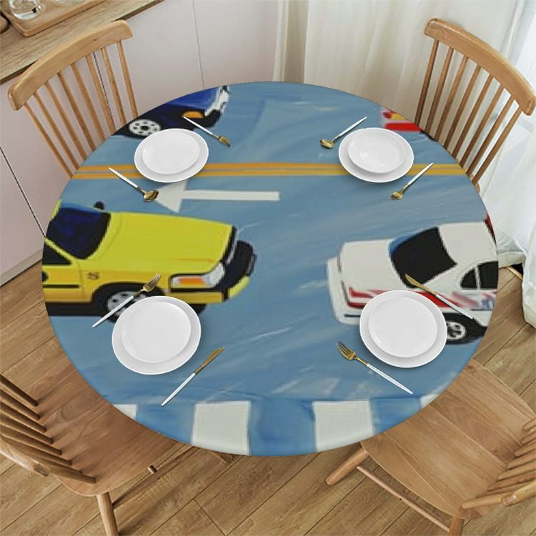 Cartoon Cars Tablecloths Road Vehicle Truck Table Cloth for Kids Teens ...