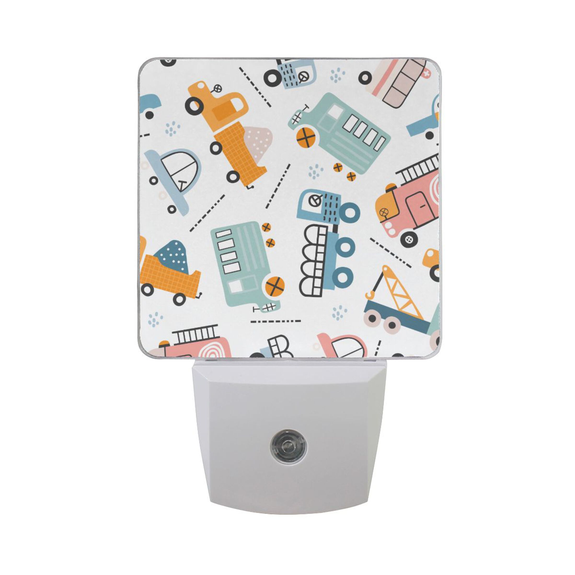 Cartoon Cars and Trucks Yellow Bus Night Light LED Dusk to Dawn Night ...