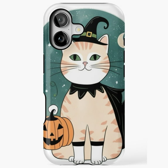 Cartoon Cat Autumn Leaf Pattern Art iPhone 17 through 11 Pro Max ...