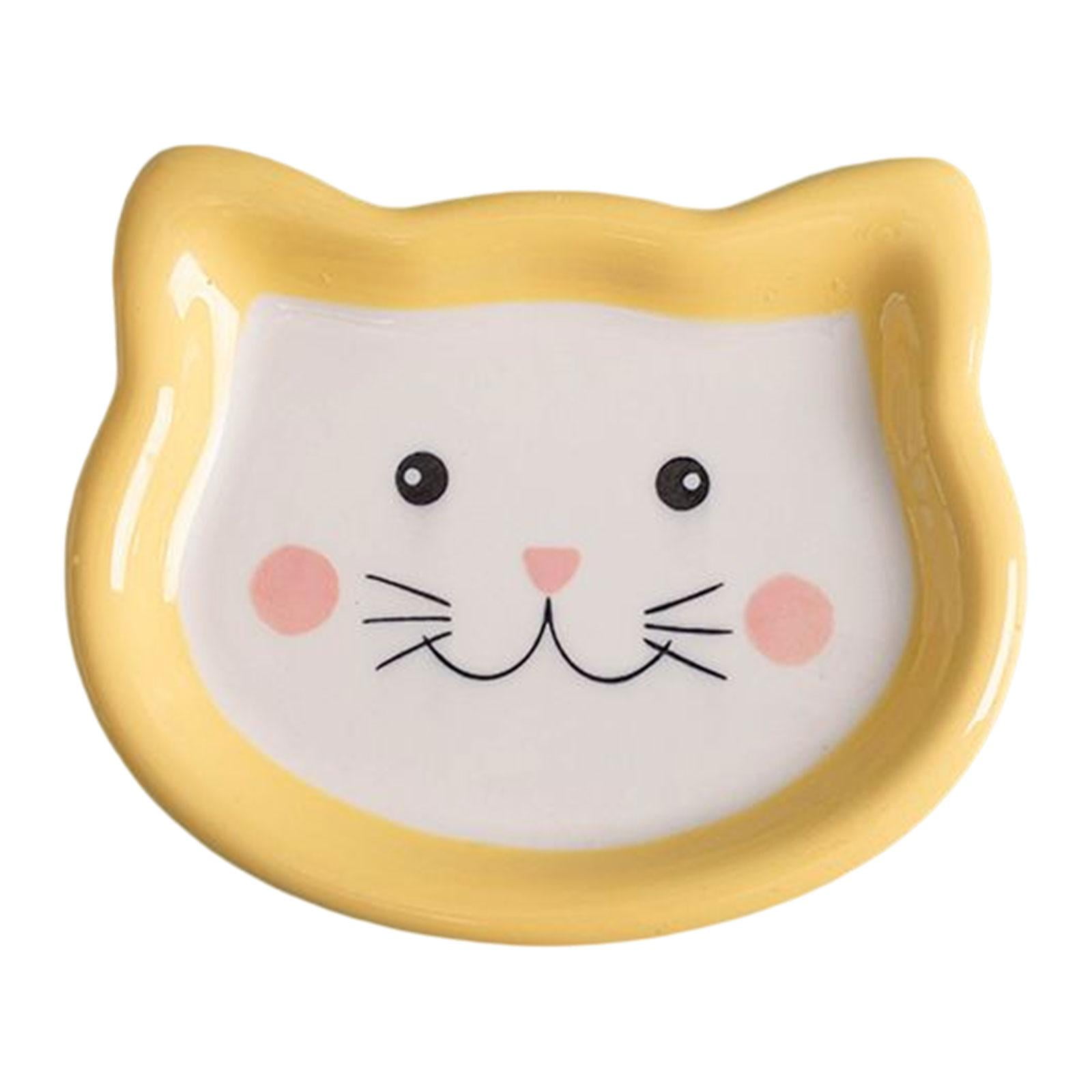 Cartoon Cat Bowl Dish Saucer Shape Eating Feeding Bowl Non Skid Food ...