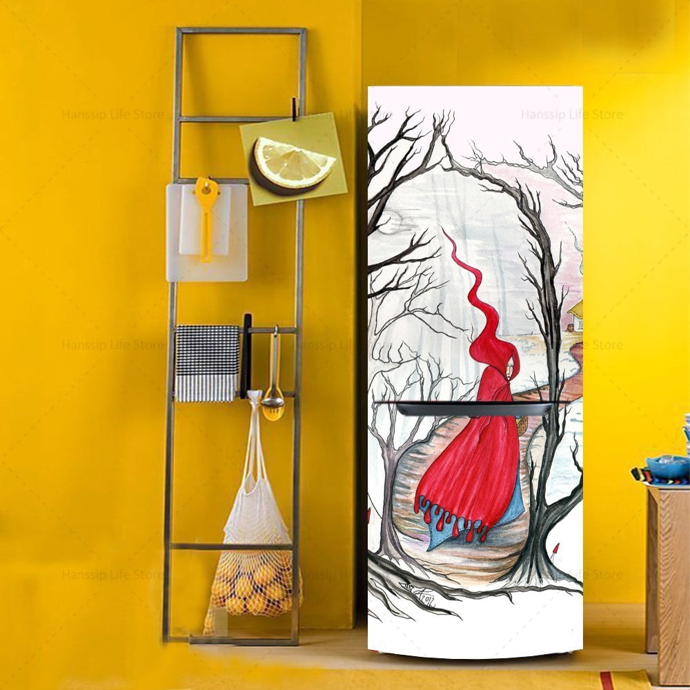 Cartoon Cat Cake Dessert Refrigerator Door Mural Sticker Adhesive ...