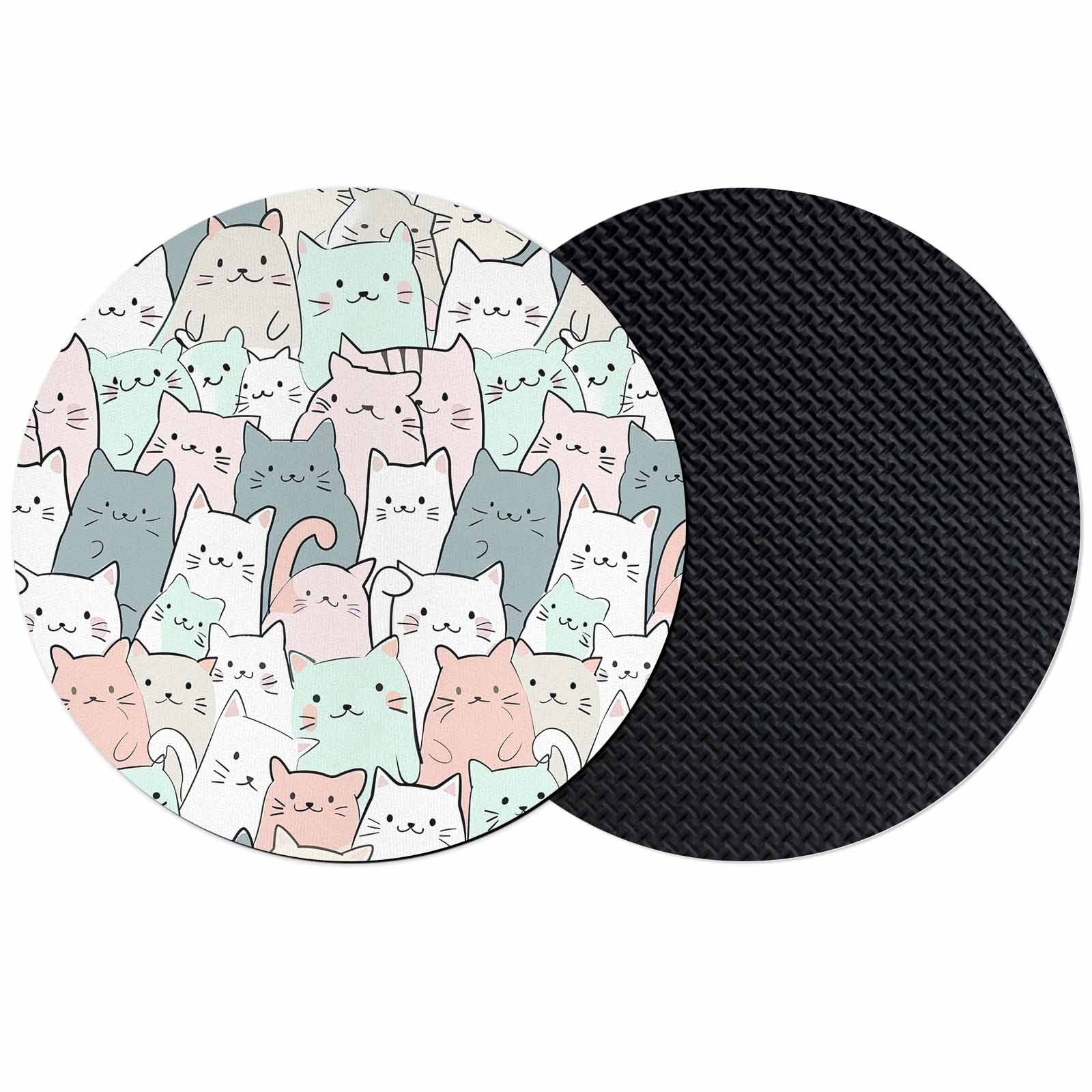 Cartoon Cat Coasters Set of 2, Soft Absorbent Coasters for Drinks ...