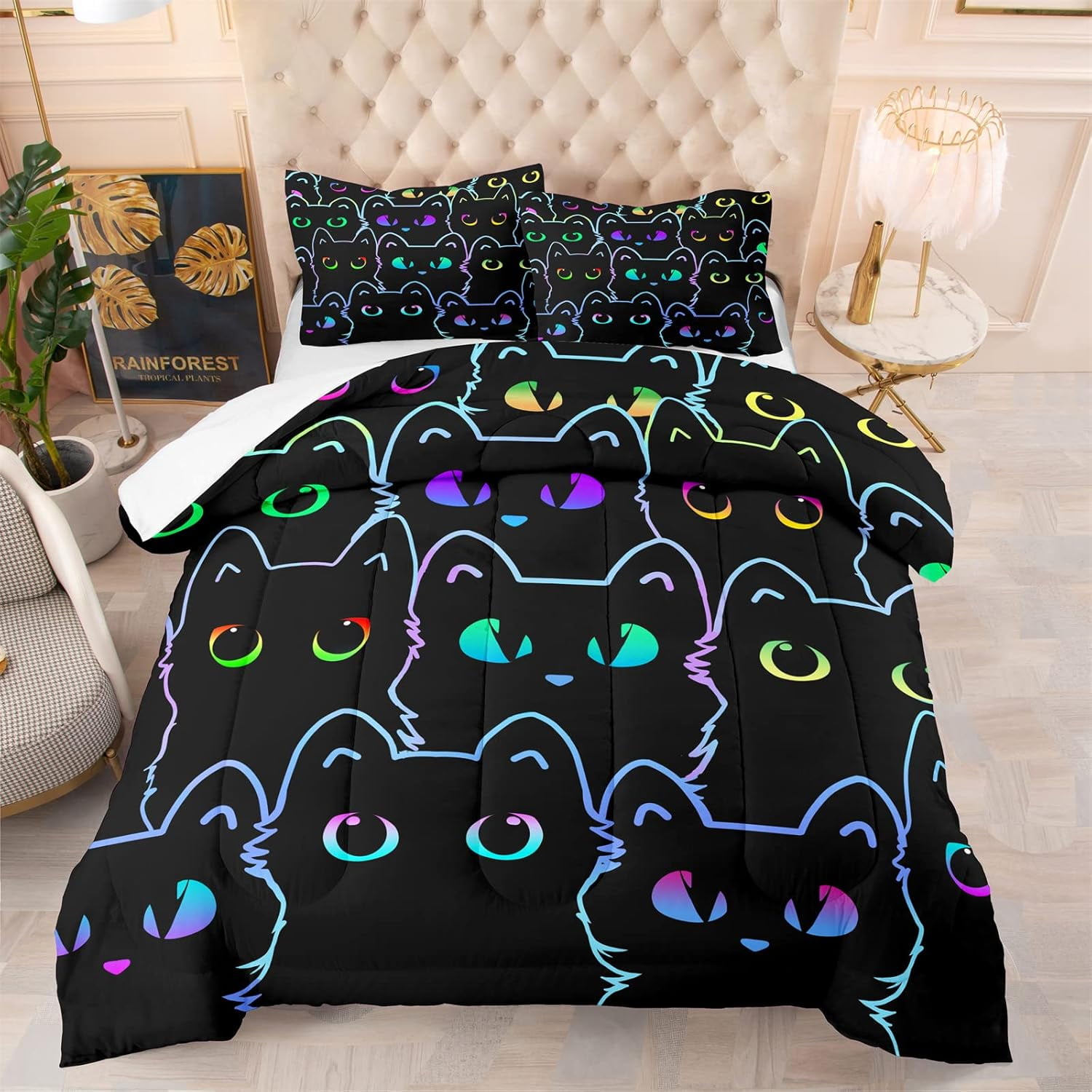 Cartoon Cat Comforter Sets 3 Piece Twin bed set - includes 1 Comforter ...
