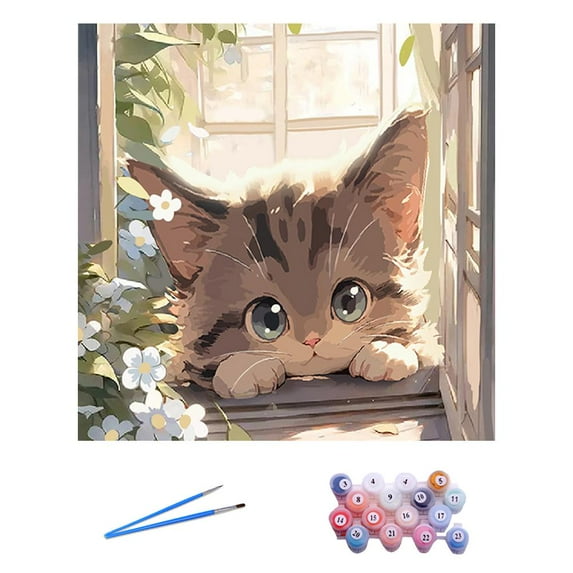 Cartoon Cat DIY Digital Oil Painting Craft For Gift 2020 Home Wall ...