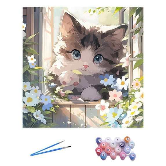 Cartoon Cat DIY Digital Oil Painting Craft For Gift 2020 Home Wall ...