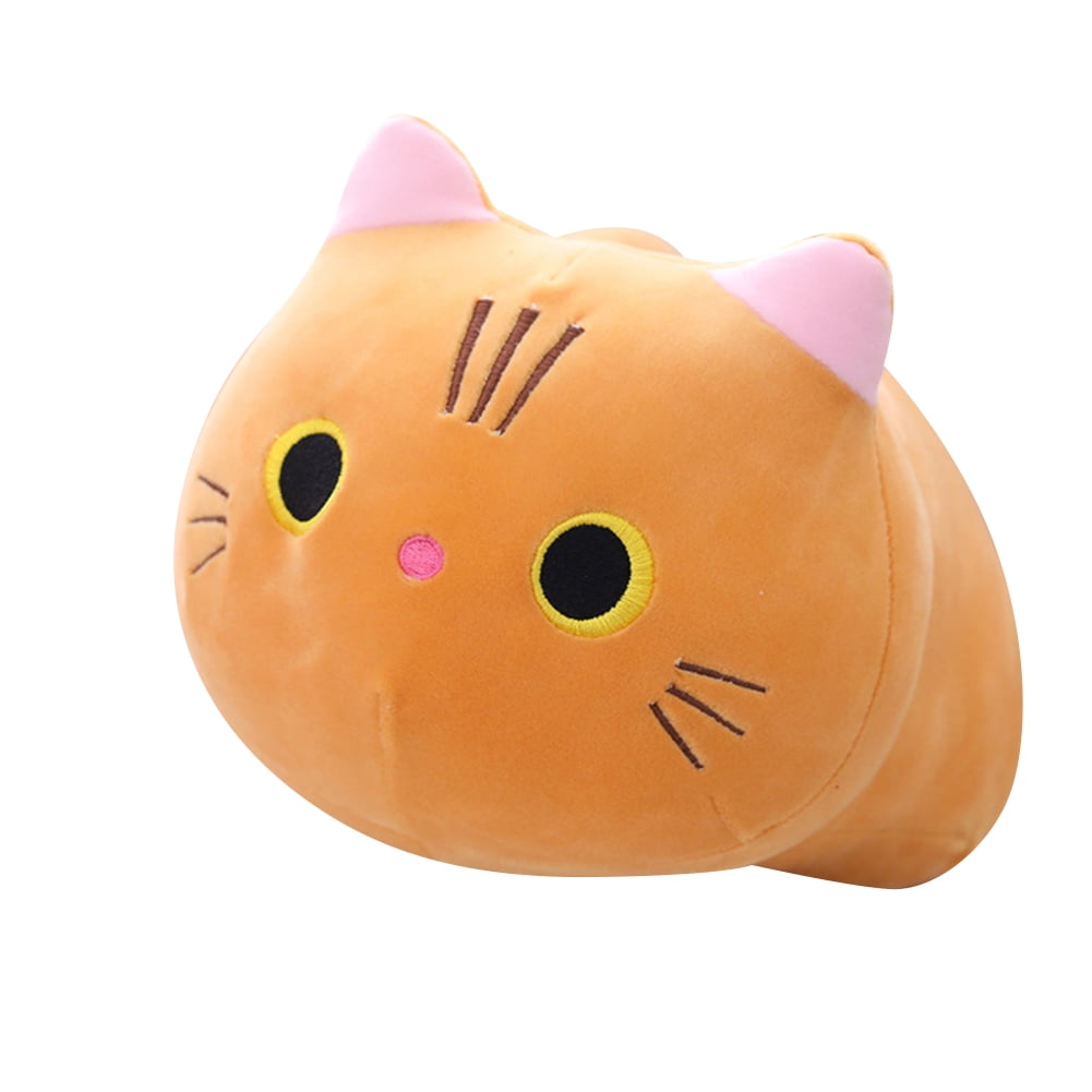 Cartoon Cat Doll Cute Round Eyes Kitten Pillow Plush Toy # Orange 25cm ...