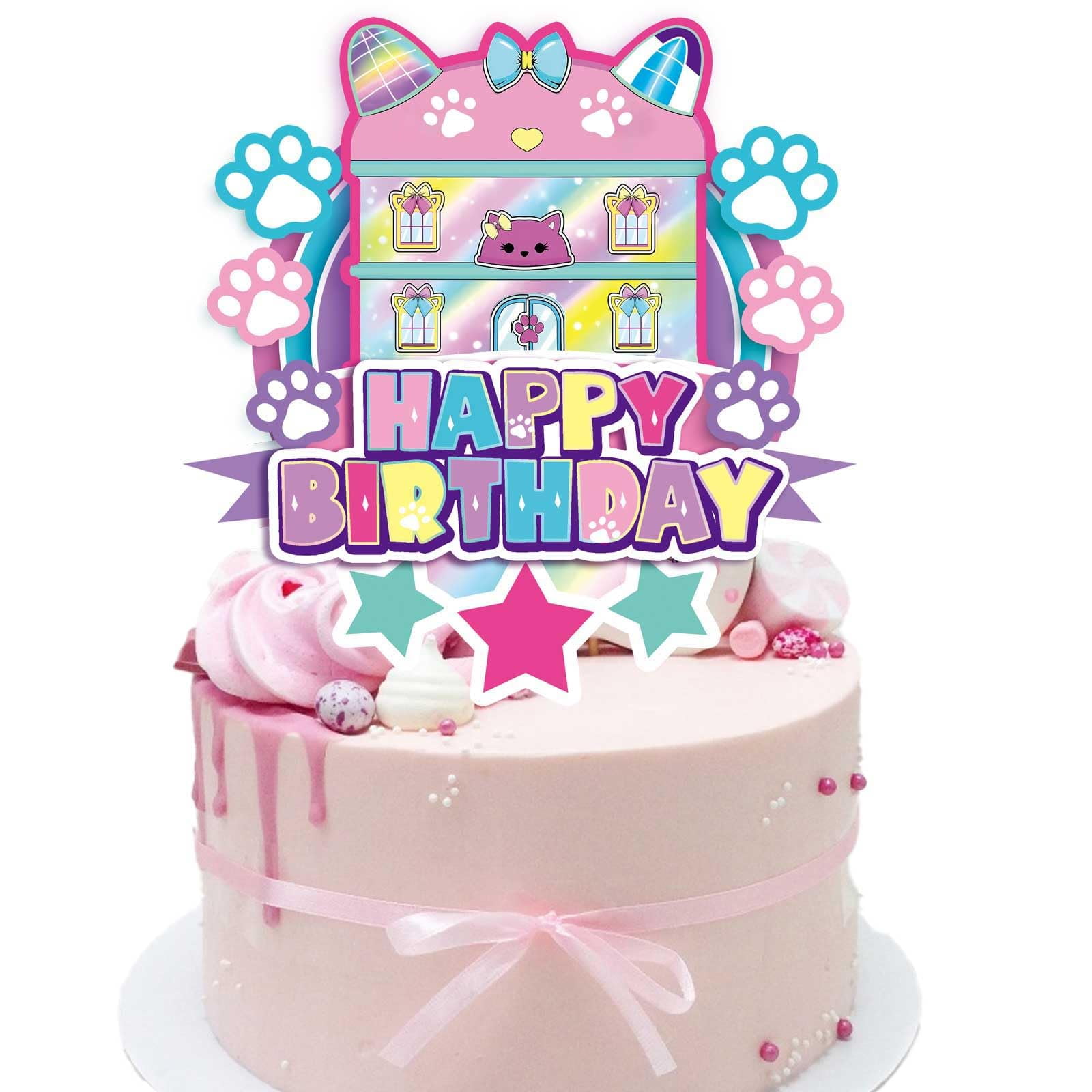 Cartoon Cat Dollhouse Cake Toppers for Girls KMC2Party Supplies ...