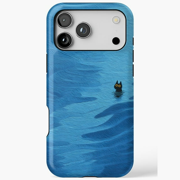 Cartoon Cat Drifting on Gentle Wave Scene Phone Case for iPhone 11 ...