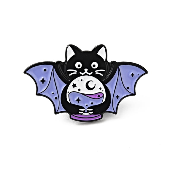 Cartoon Cat Enamel Pin Electrophoresis Black Plated Alloy Badge for ...