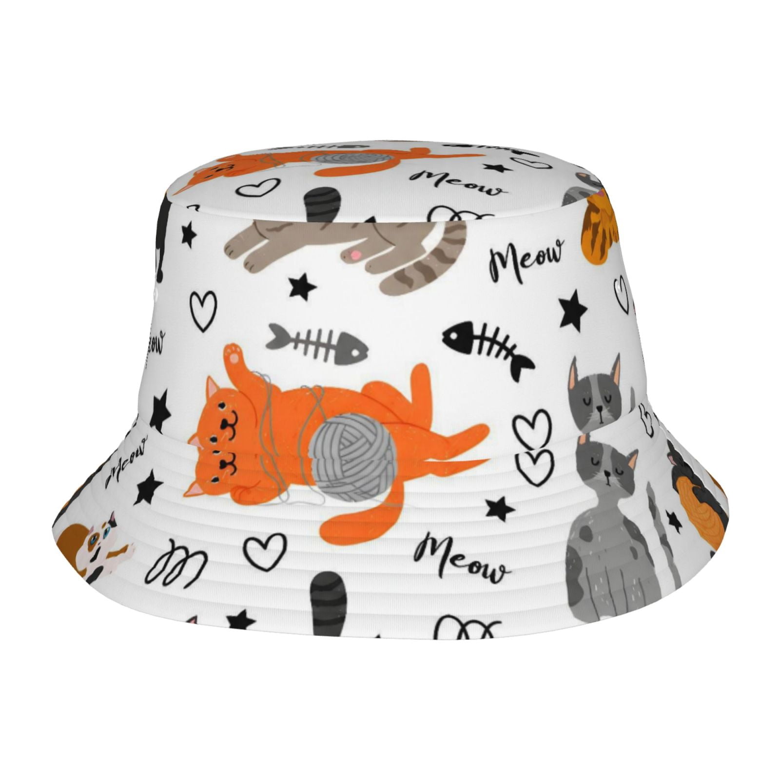 Cartoon Cat Fisherman's Hat Casual and Breathable Sun Hat for Men and ...
