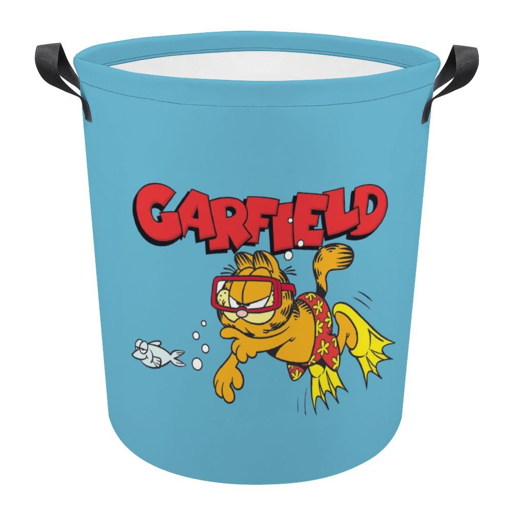 Cartoon Cat Garfield Laundry Basket Foldable Waterproof Oxford Cloth ...