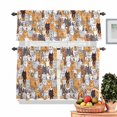 Cartoon Cat Kitchen Curtains Valances 3 Piece Set, Cute Kitten Rod ...
