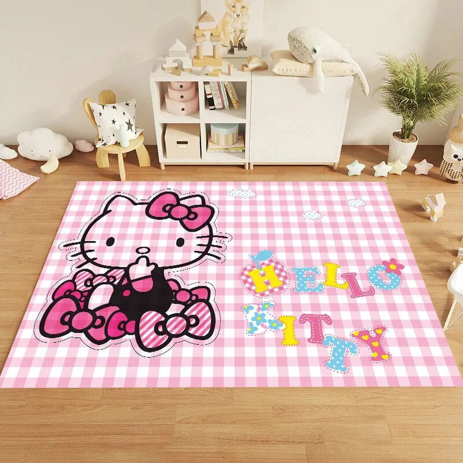 Cartoon Cat Kitty Girls Living Room Carpet Pink Girl Bedroom Bedside ...