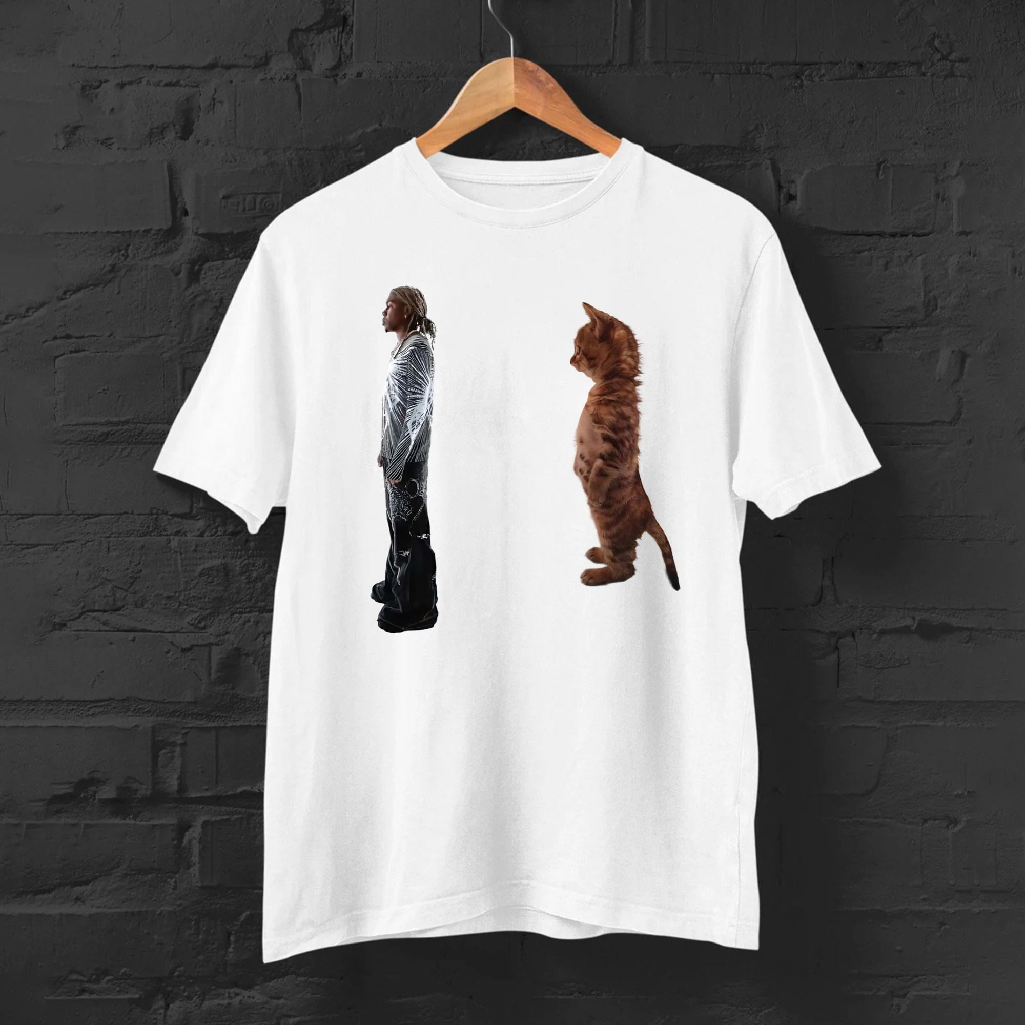 Cartoon Cat Meme Rap-Inspired Shirt, Standing Kitty Graphic Tee ...