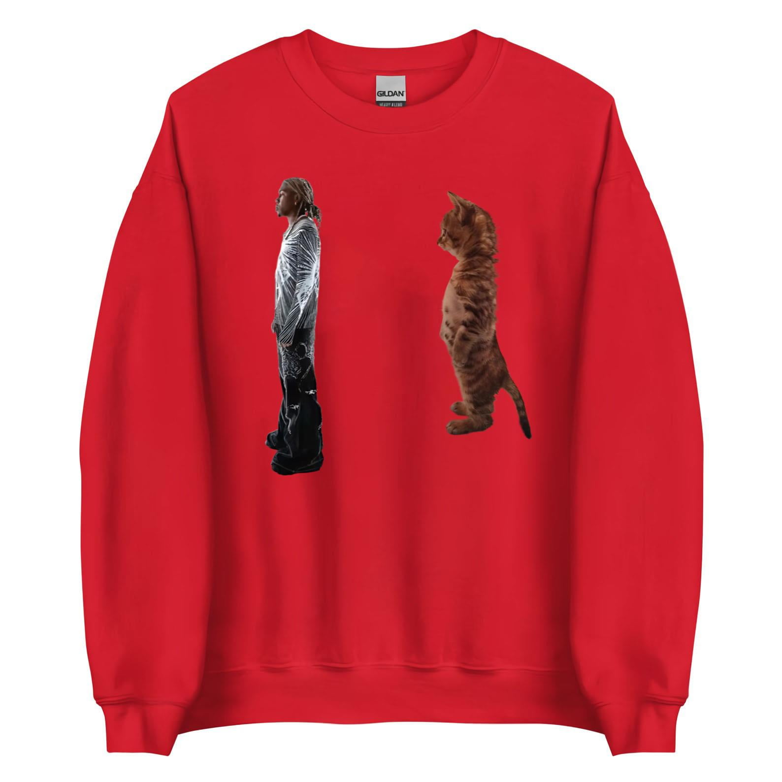 Cartoon Cat Meme Rap-Inspired Shirt, Standing Kitty Graphic Tee ...