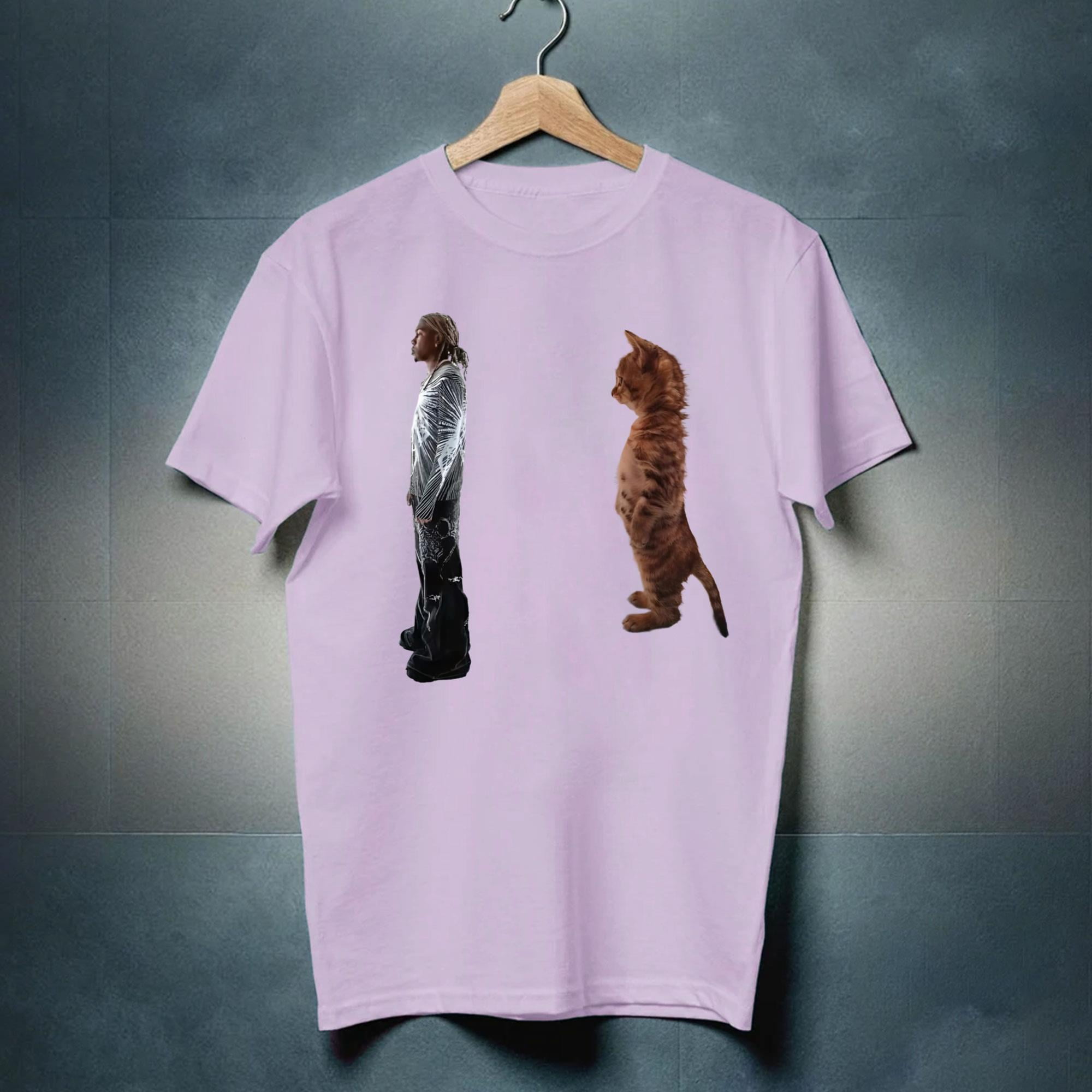 Cartoon Cat Meme Rap-Inspired Shirt, Standing Kitty Graphic Tee ...