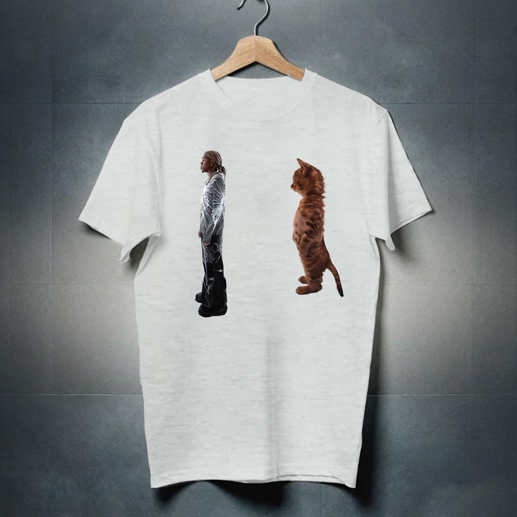 Cartoon Cat Meme Rap-Inspired Shirt, Standing Kitty Graphic Tee ...