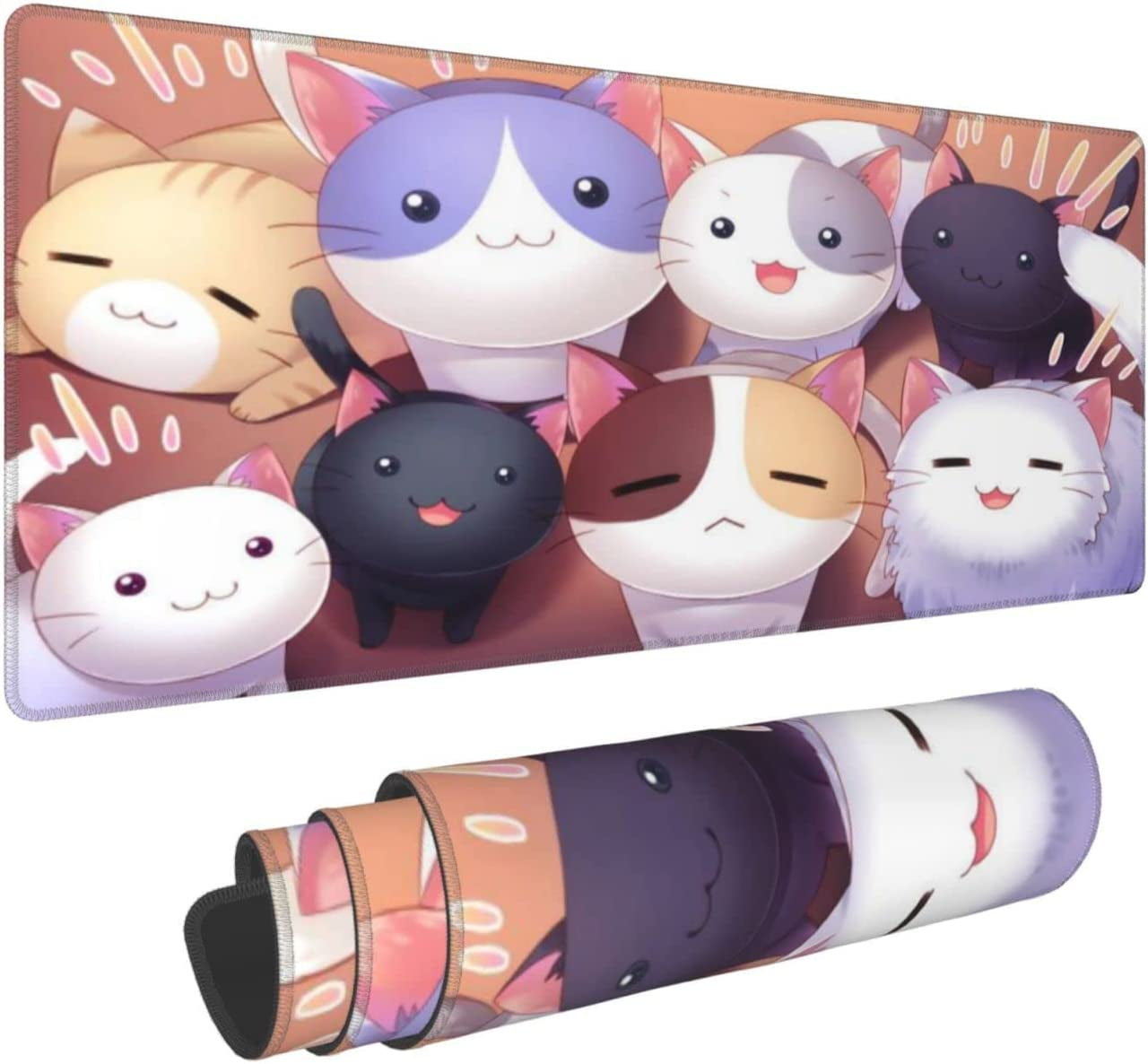 Cartoon Cat Mouse Pad XXL - Computer/Laptop Deskpad (31.5 x 11.8 Inches ...