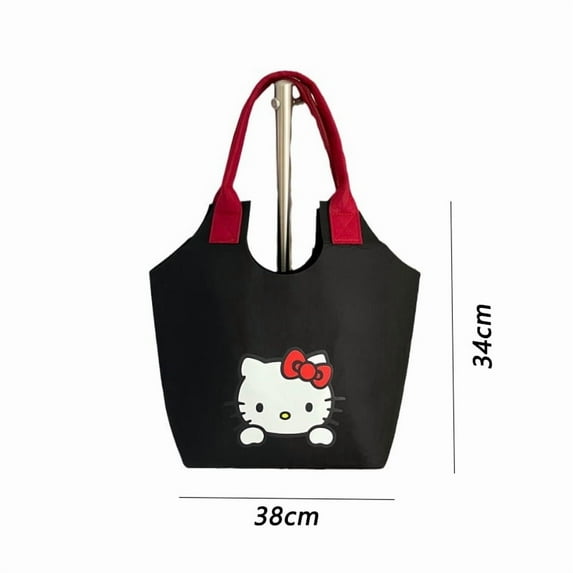 Cartoon Cat Travel Felt Bag Large Capacity Portable Tote Bag Shopping ...