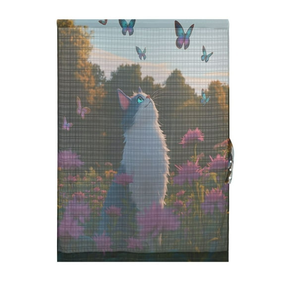 Cartoon Cat and Butterflies Door Curtain Blackout Thermal Insulated ...