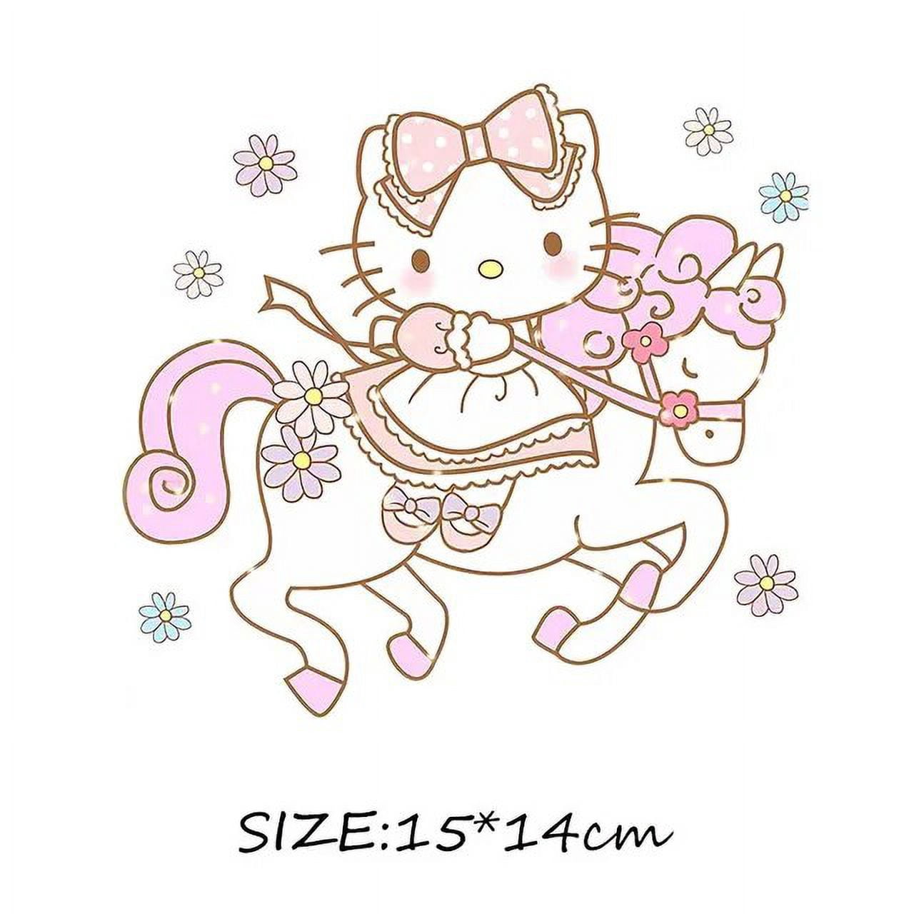 Cartoon Cat bowknot Hello Kitty Heat transfer Stickers Iron on Decals ...
