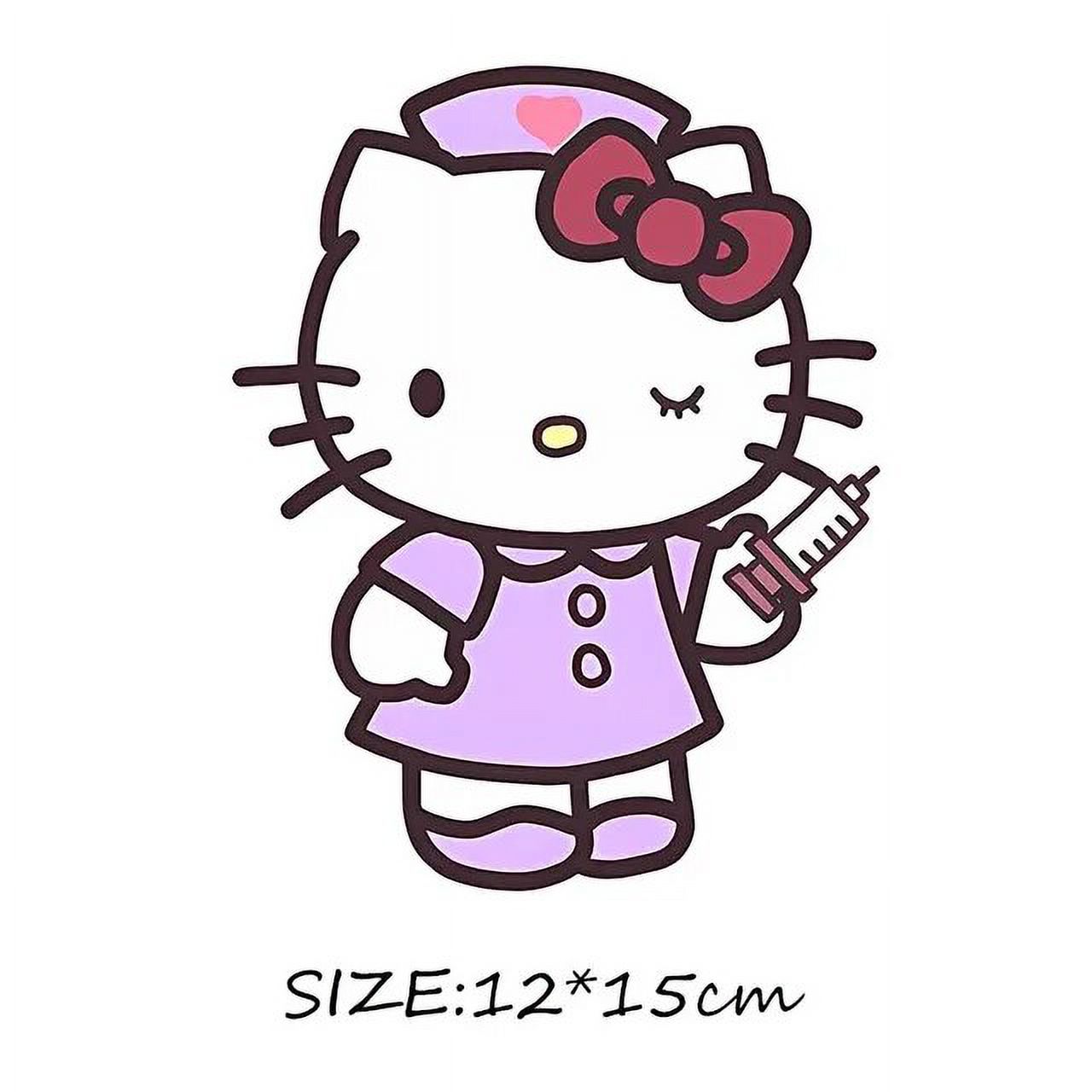 Cartoon Cat bowknot Hello Kitty Heat transfer Stickers Iron on Decals ...