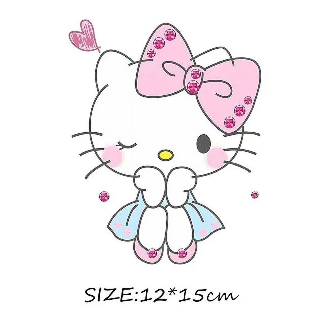 Cartoon Cat bowknot Hello Kitty Heat transfer Stickers Iron on Decals ...