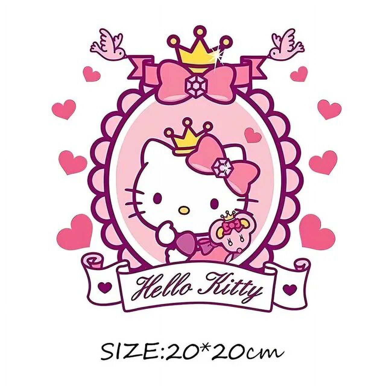 Cartoon Cat bowknot Hello Kitty Heat transfer Stickers Iron on Decals ...