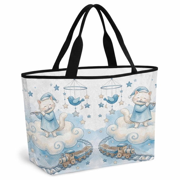 Cartoon Cats Beach Bag for Women, Large Breathable Mesh Beach Tote Bag ...
