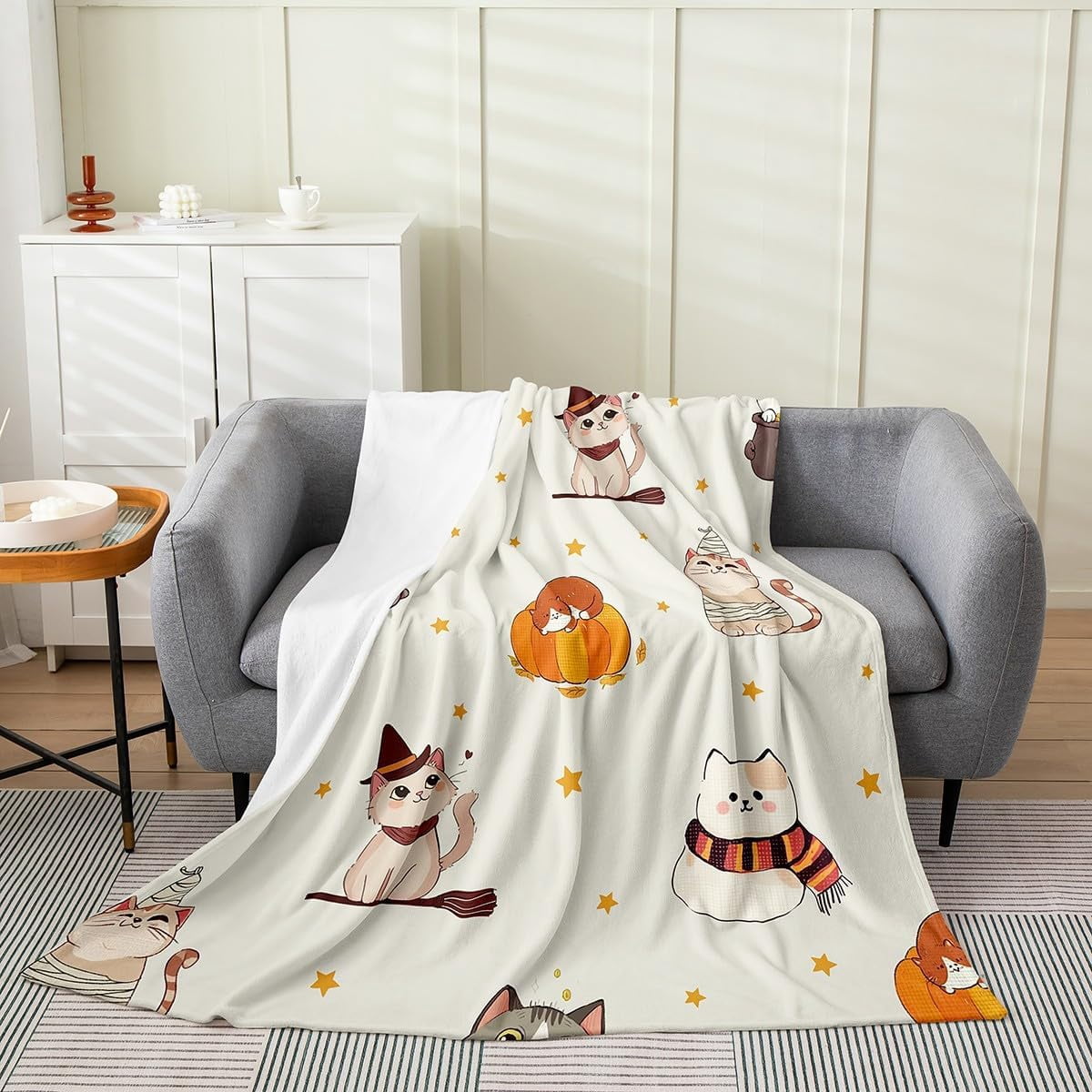 Cartoon Cats Fleece Blanket Cute Pet Animal Blanket for Kids Boys Girls ...