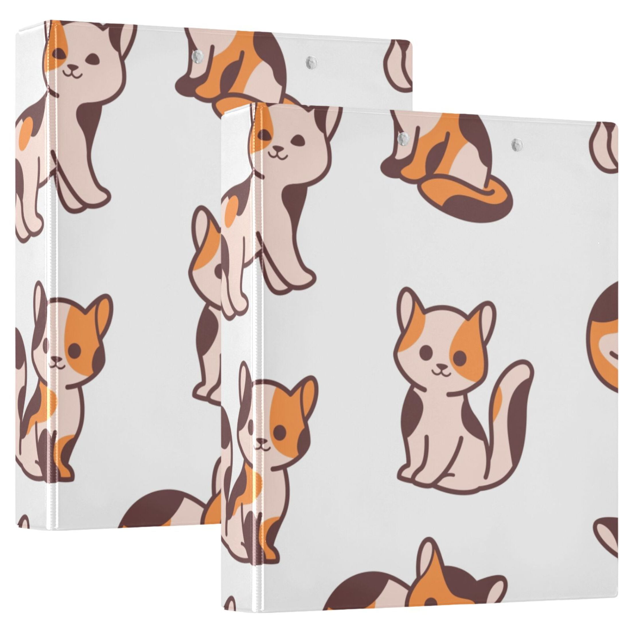 Cartoon Cats Hardcover 3 Ring Binder 1.5 inch Round Rings with Interior ...