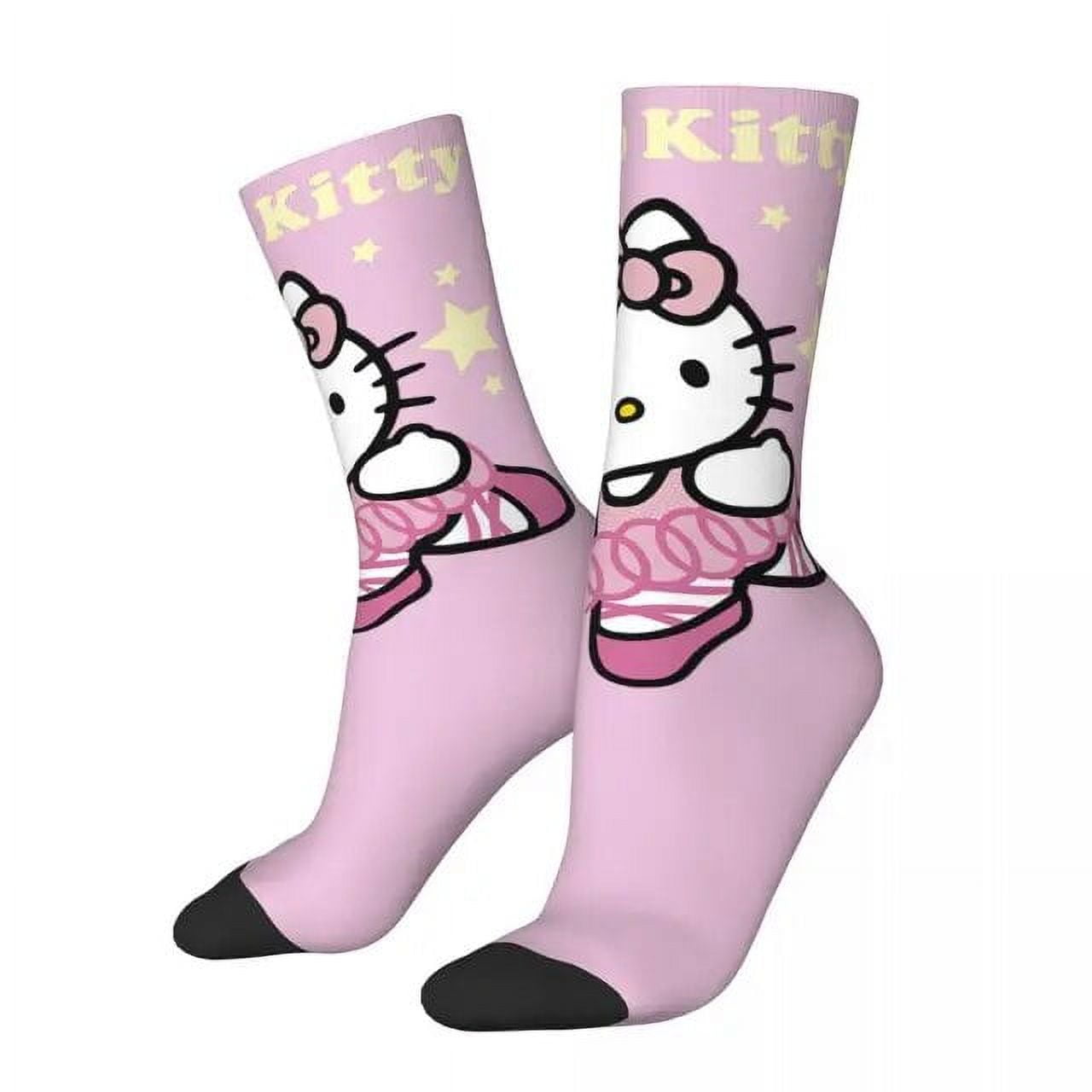 Cartoon Cats Hello Kitty Socks for Men Women Comfortable Funny Happy ...