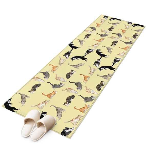 Cartoon Cats Kitchen Runner Rug 2x6 Washable Runners for Hallway Non ...