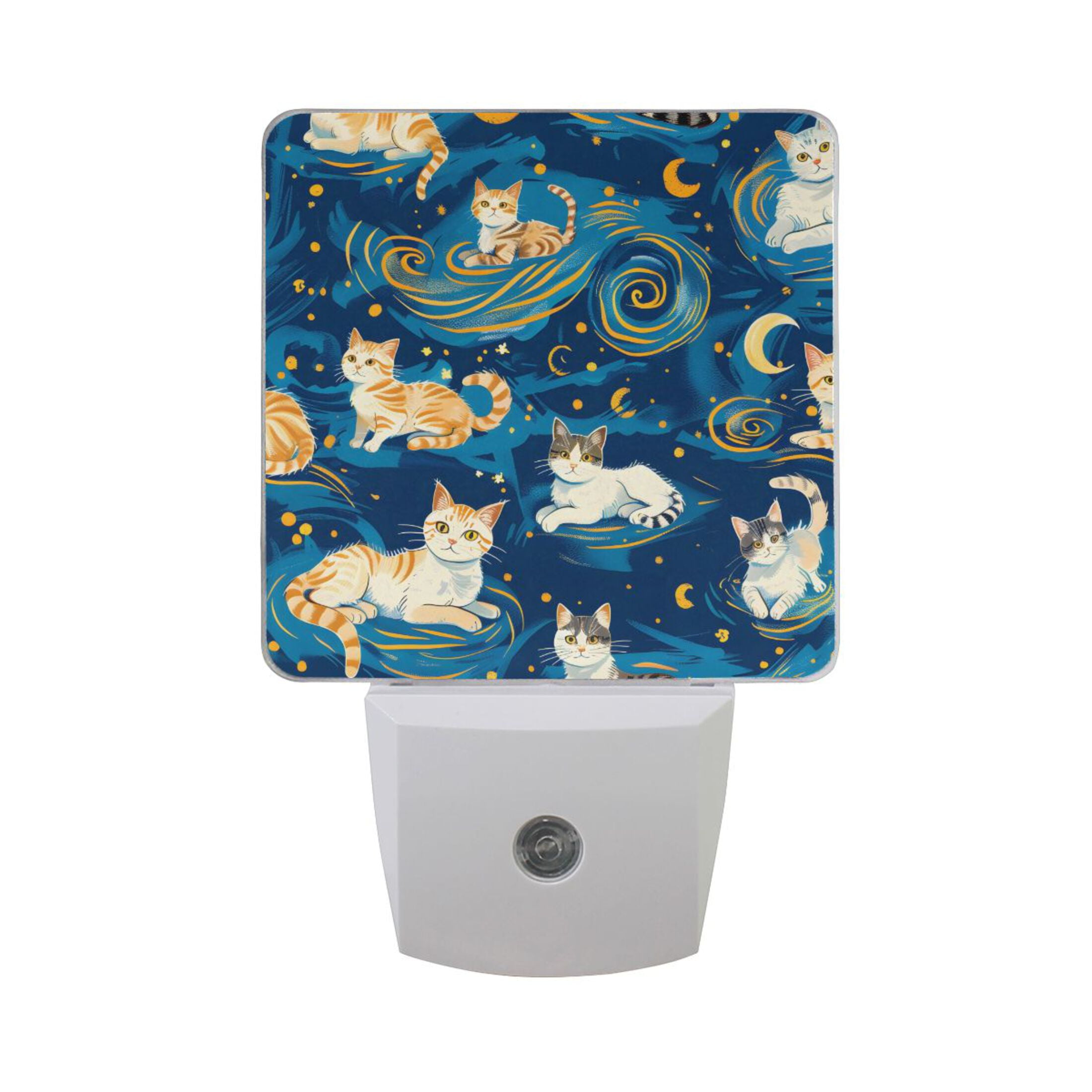 Cartoon Cats and Starry Sky Night Light 2 Pack LED Nightlight Plug into ...