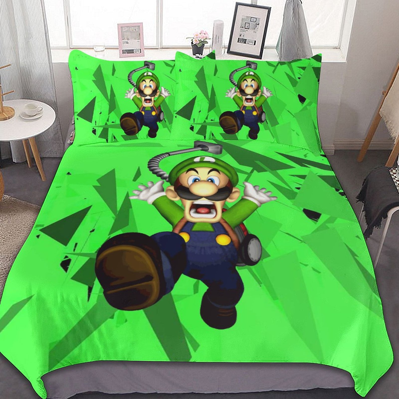 Cartoon Character Luigi's Mansion 3 Piece Bedding Sets Decor Comforter ...