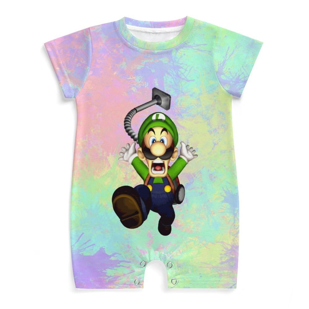 Cartoon Character Luigi's Mansion Baby One-Piece Rompers Short Sleeve ...