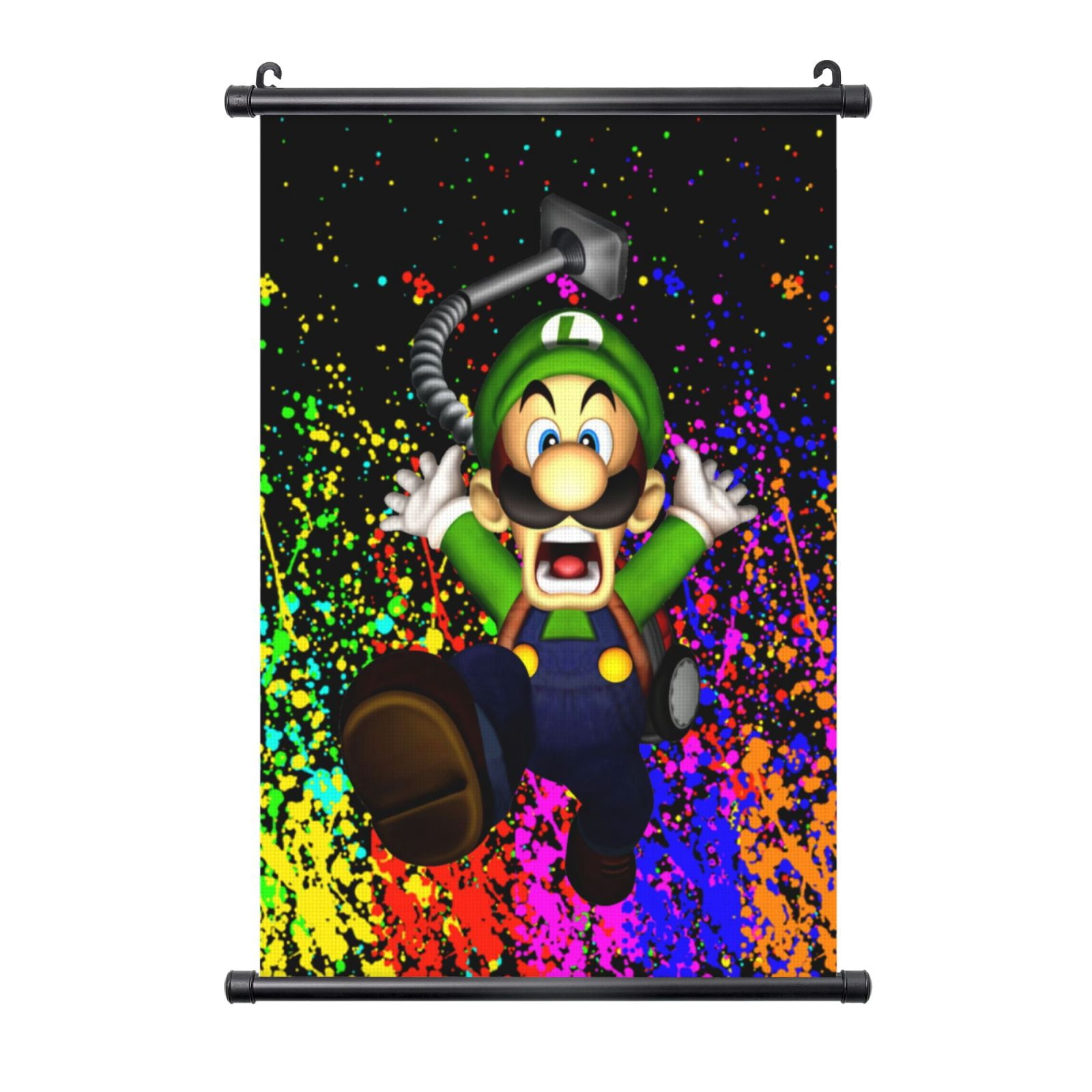 Cartoon Character Luigi's Mansion Black Plastic Shaft Hanging Poster ...