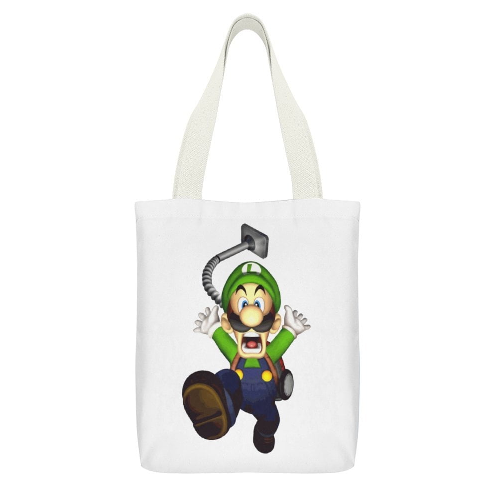 Cartoon Character Luigi's Mansion Canvas Tote Bag Zipper Book Tote Bag ...