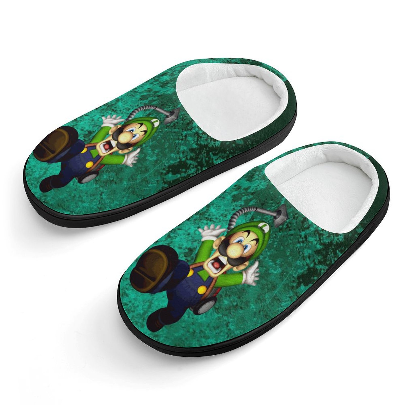 Cartoon Character Luigi's Mansion Cotton Slippers For Kids Winter Warm ...
