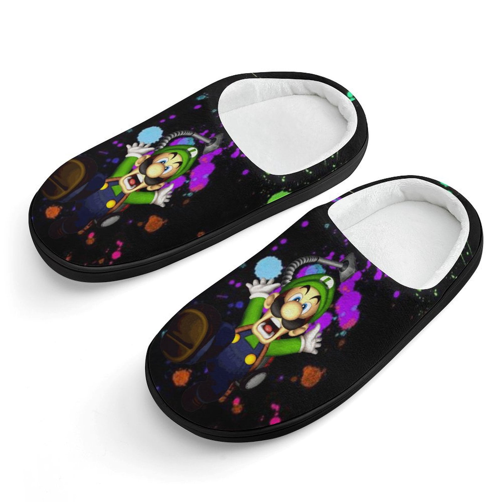 Cartoon Character Luigi's Mansion Cotton Slippers For Kids Winter Warm ...