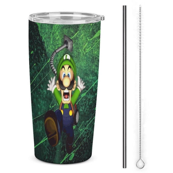 Cartoon Character Luigi's Mansion Stainless Steel Car Cup Daily Thermal ...