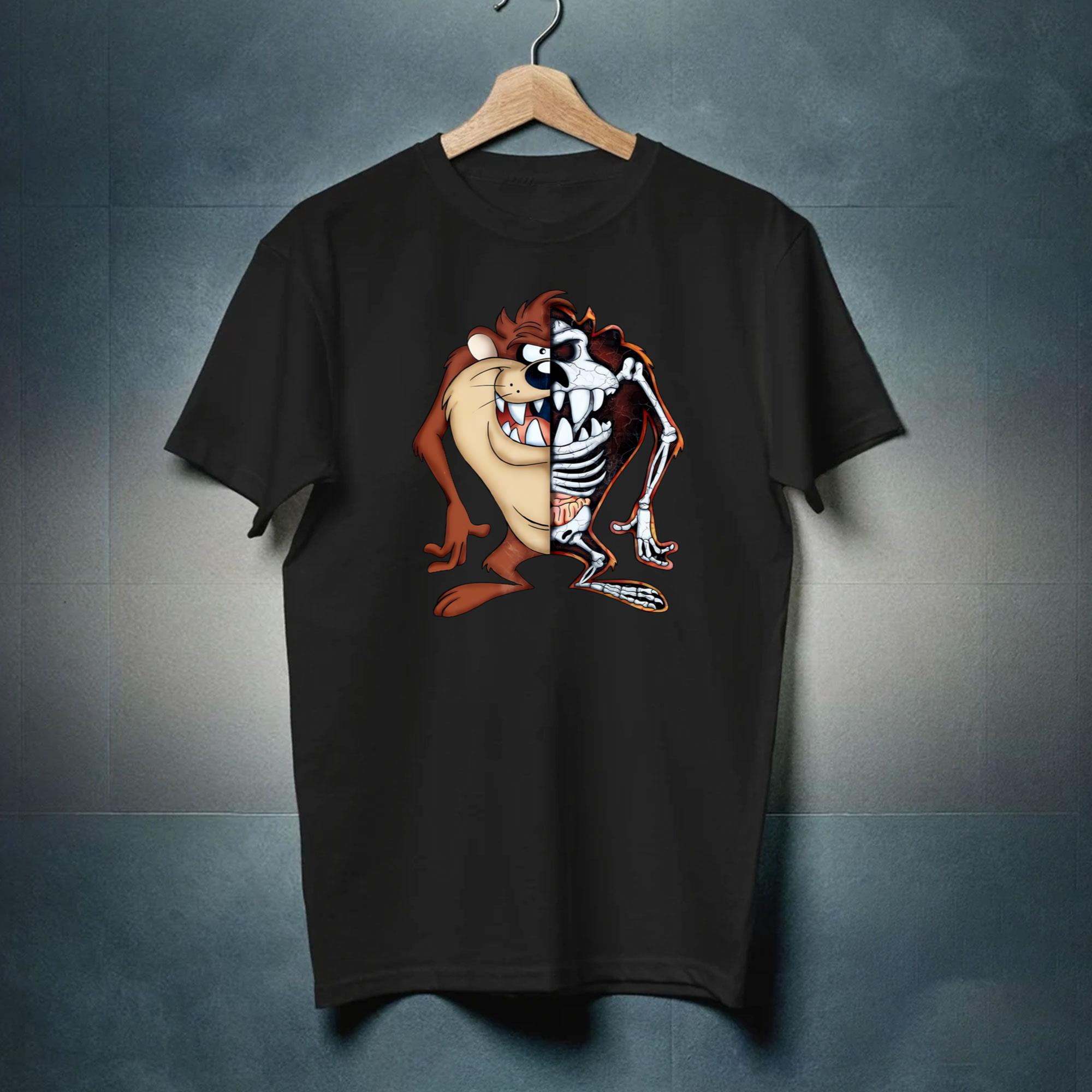 Cartoon Character Shirt, Taz Half Skeleton Graphic Tee - Walmart.com