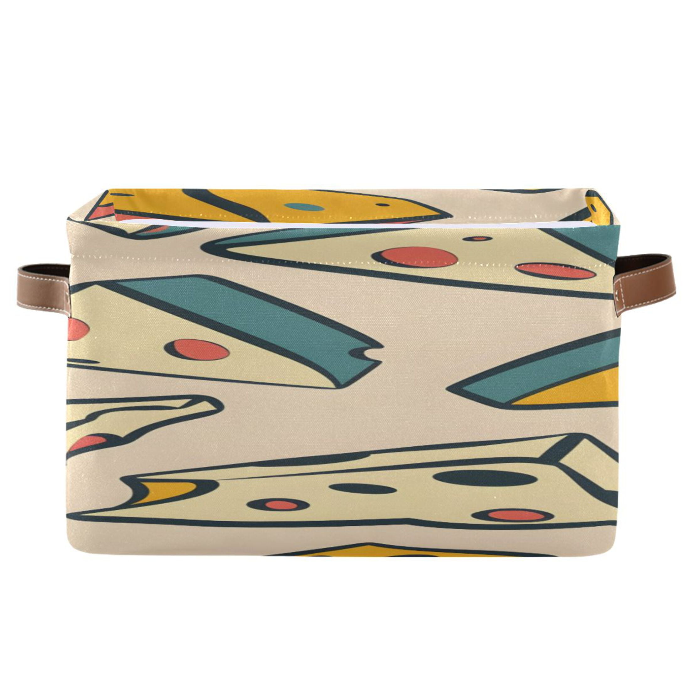 Cartoon Cheese Pattern Square Storage Bins with Handles Collapsible ...