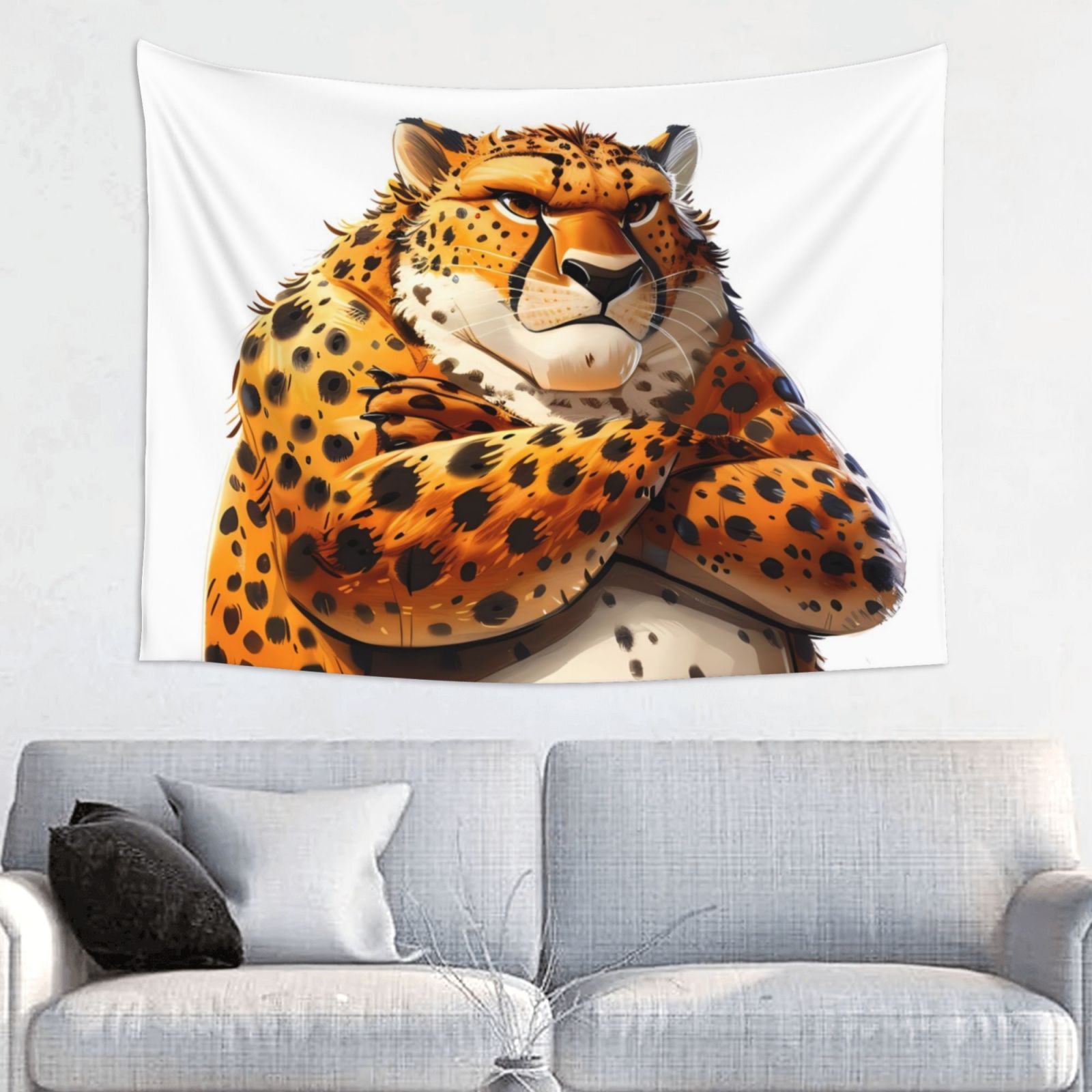 Cartoon Cheetah With Attitude Tapestry, Wall Tapestry Tapestry Wall ...
