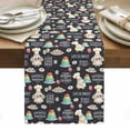 Cartoon Chef Cakes Table Runner Country Funny Food Dessert Black ...