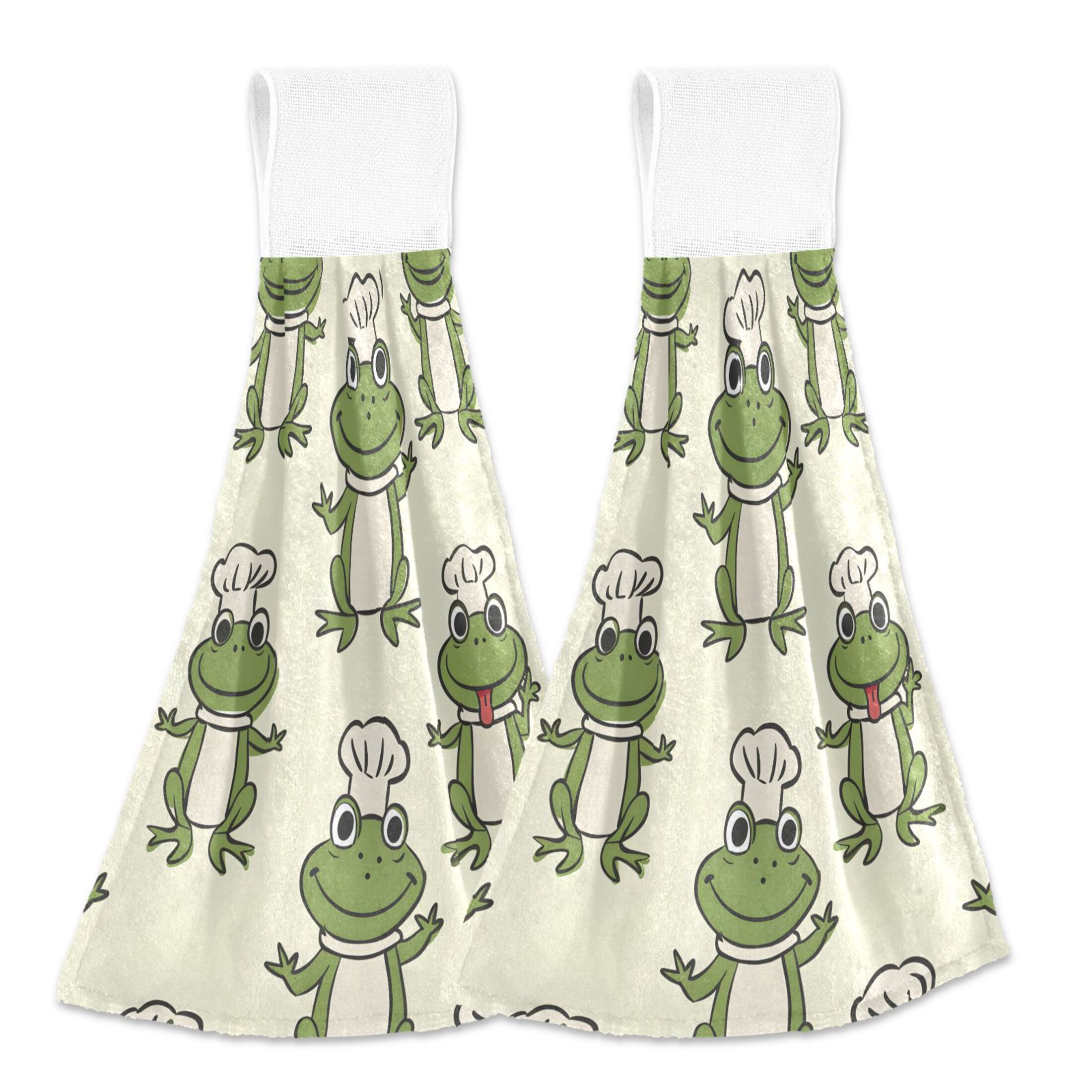 Cartoon Chef Frogs Hanging Towels Hand Towels Nylon Fastener Tape ...