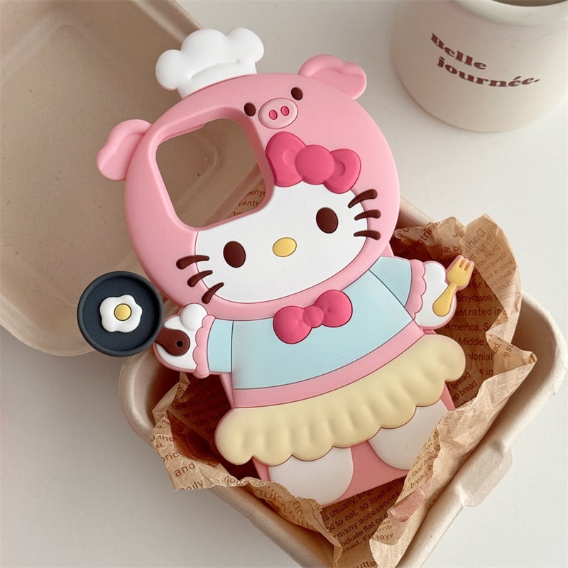 Cartoon Chef Hello Kitty Phone Case For iPhone 16 15 14 13 12 Pro Max ...