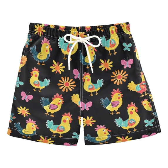 Cartoon Chicken Butterfly Pattern Swim Trunks Quick Dry Beach Pool ...