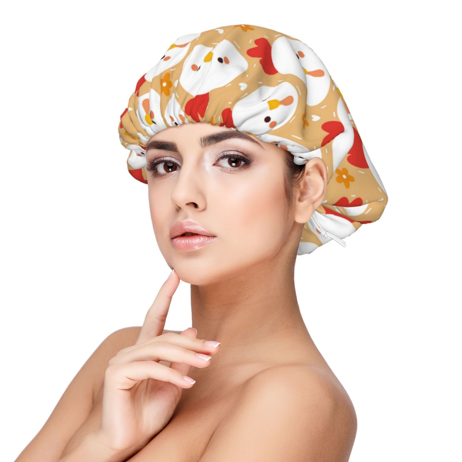 Cartoon Chicken Silk Bonnet for Sleeping Women Men, Adjustable Elastic ...